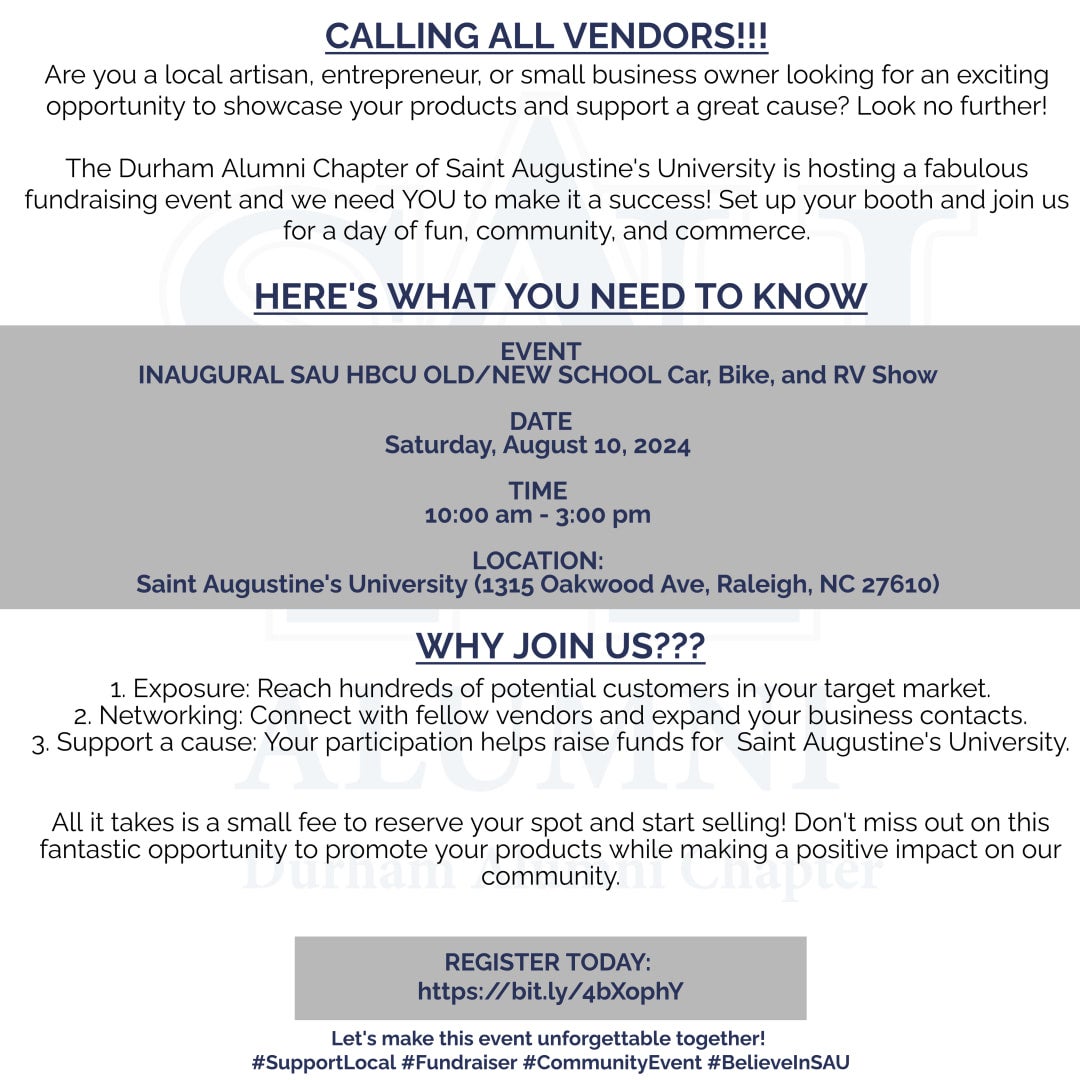 GOODS and MERCHANDISE VENDOR | Durham Alumni Chapter of SAU
